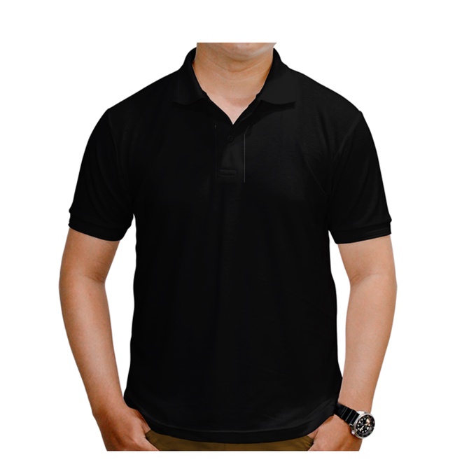 Jual Kaos Polo Wangky Warna HITAM (BLACK) Polo Shirt Kerah style ...