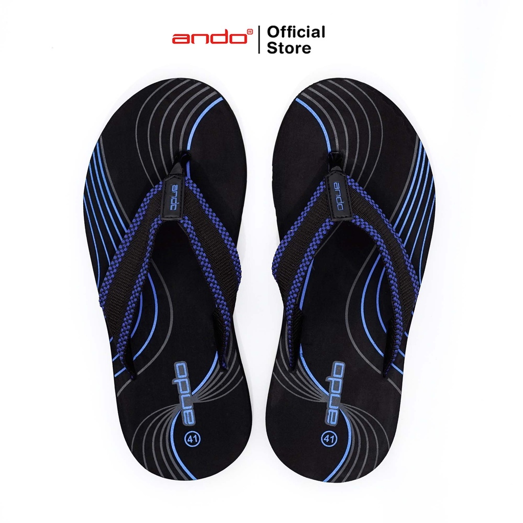 Jual Ando Official Sandal Jepit Volca Pria Dewasa - Hitam/Biru | Shopee ...