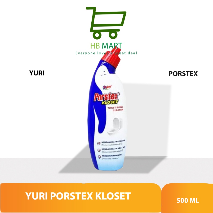 Jual YURI PORSTEX KLOSET TOILET BOWL CLEANER BOTOL 500ML | Shopee Indonesia