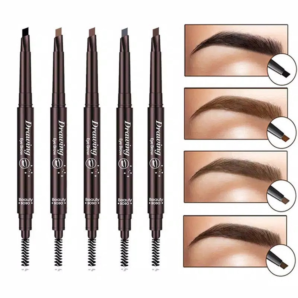 Jual 2 in 1 Pensil Alis Anti Air Putar Otomatis Eyebrow Pencil dengan ...