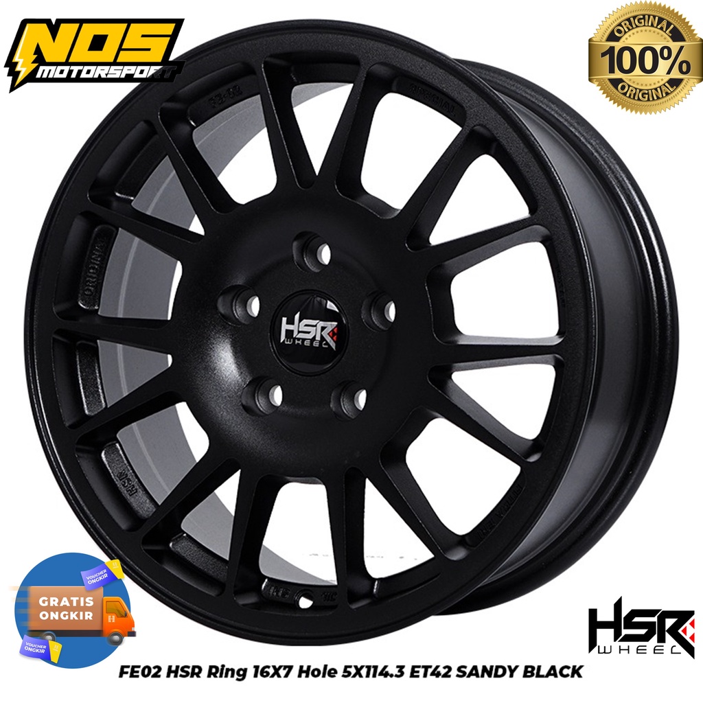 Jual VELG RACING MODEL RALLY HSR RING 16 LUBANG BAUT 5X114,3 UNTUK MOBIL HONDA BRV, APV, ERTIGA ...