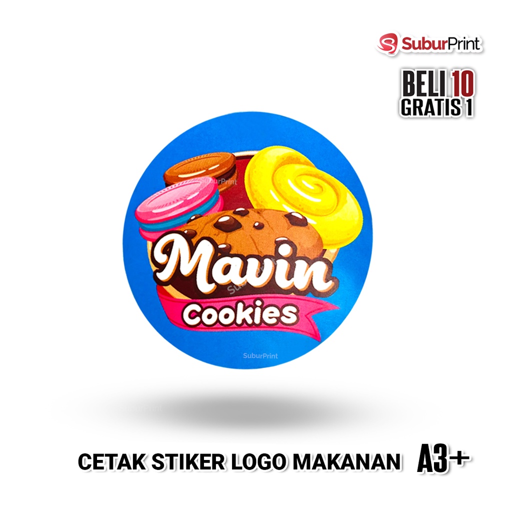 Jual Print Cetak Stiker Logo Makanan Sudah Cutting Tinggal Tempel Cocok ...
