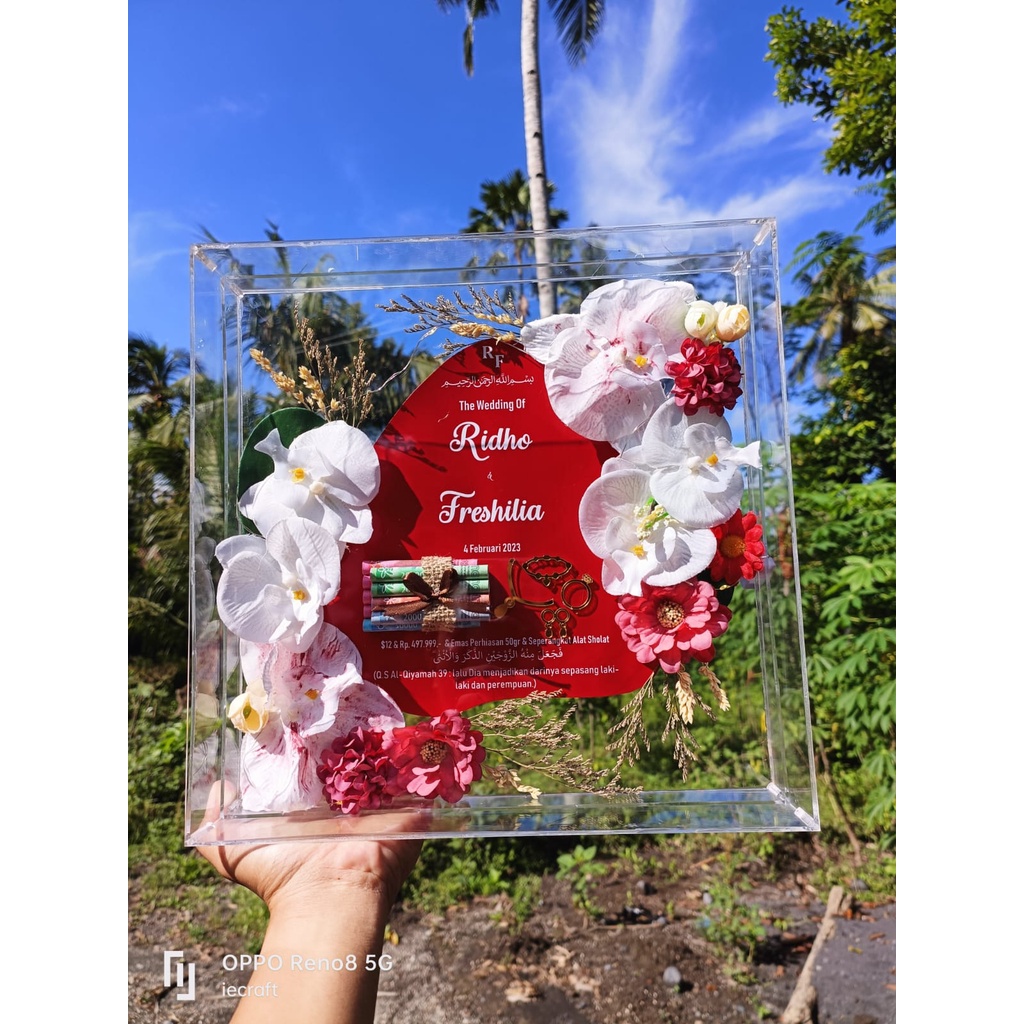 Jual 1 HARI JADI Mahar Akrilik 30x30 cm Mahar Pernikahan Akrilik ...