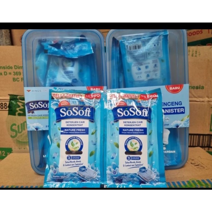 Jual So Soft Deterjen Cair 55 ml 2 Renceng Isi 12+2 Sachet Free ...