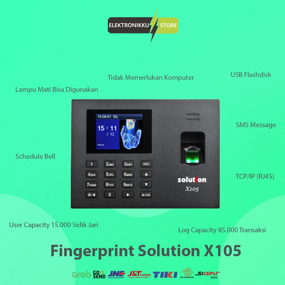 Jual Mesin Absensi Fingerprint Solution X105 Alat Absen Sidik Jari ...