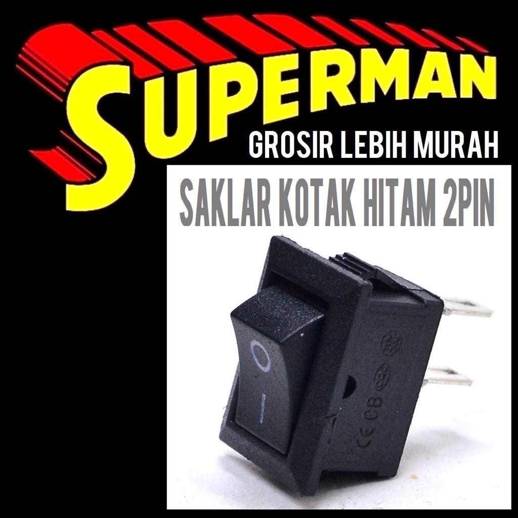 Jual SAKLAR KOTAK HITAM KECIL 2 PIN on off saklar rahasia 2p kaki motor ...
