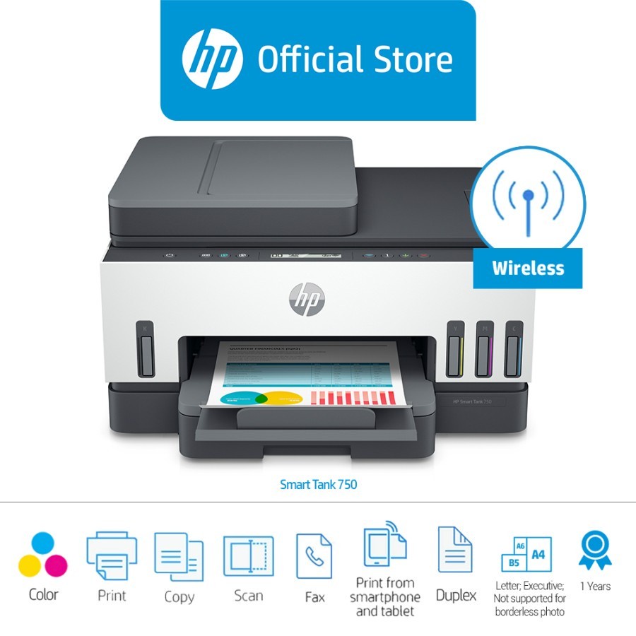 Jual Printer HP Smart Tank 750 Print Scan Copy ADF DUPLEX | Shopee ...
