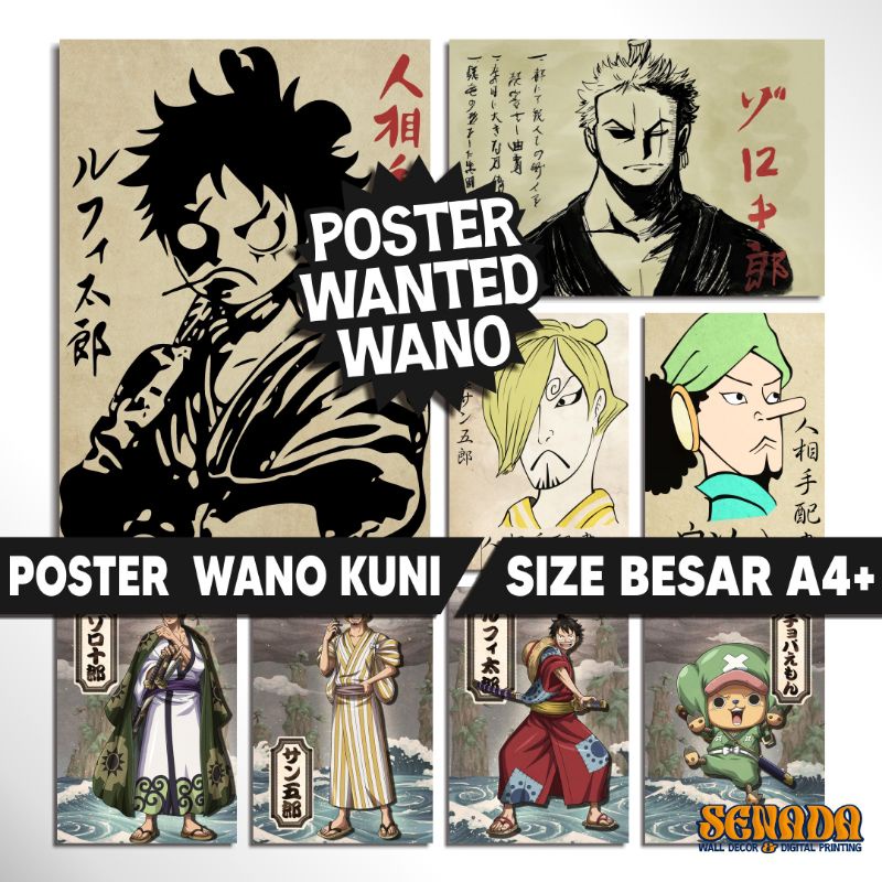 Jual [MINIMAL 8PCS] Poster One Piece Wanted Wano SIZE A4+ Poster Bounty ...