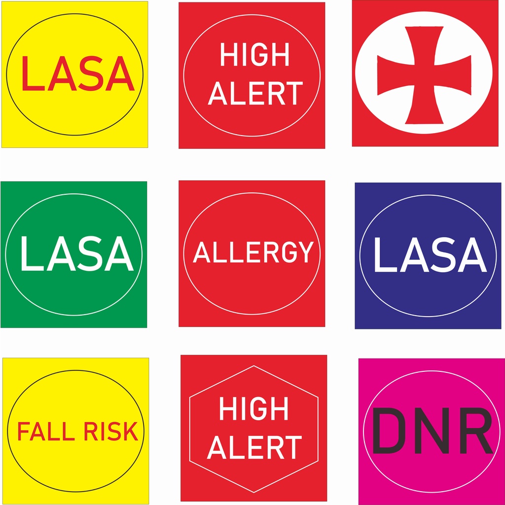 Jual Stiker Besar Lasa, High Alert, Allergy Fall Risk, Logo Narkotika ...
