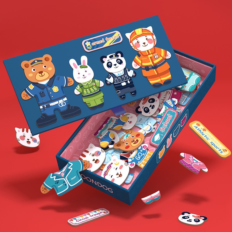 Jual Puzzle Kayu Magnet Ganti Baju Boneka Mainan Anak | Shopee Indonesia