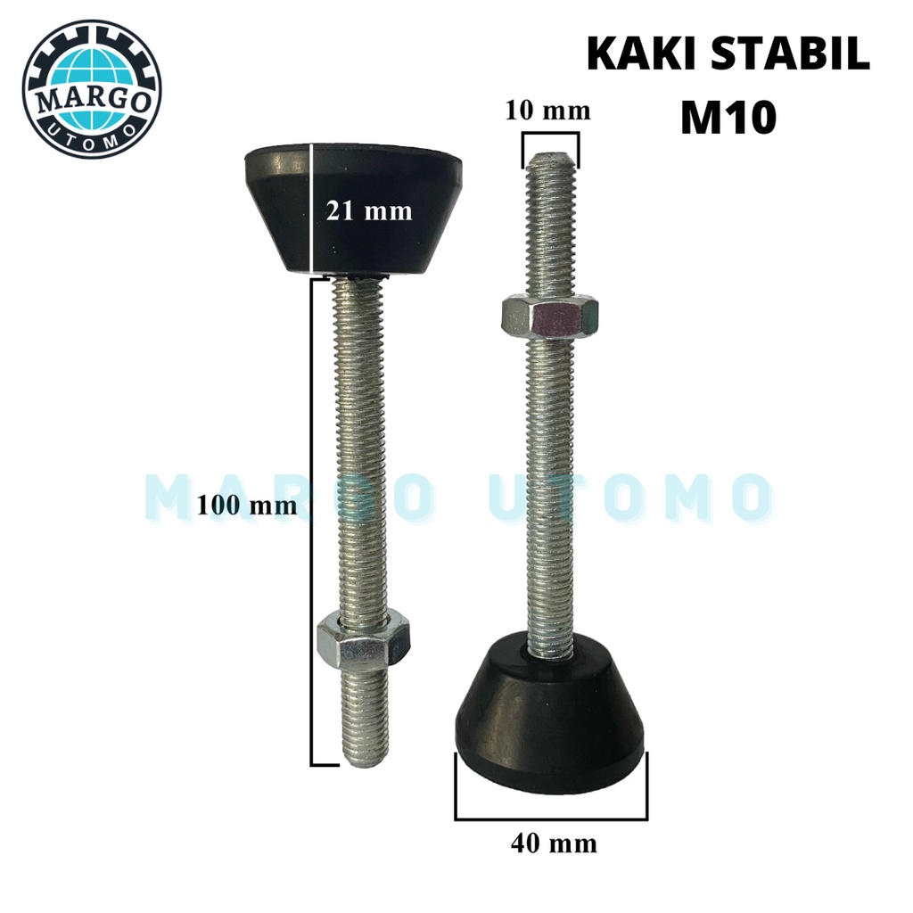 Jual Adjuster Kaki Stabil M10 D40 Panjang Baut 100 mm dan Mur | Shopee ...