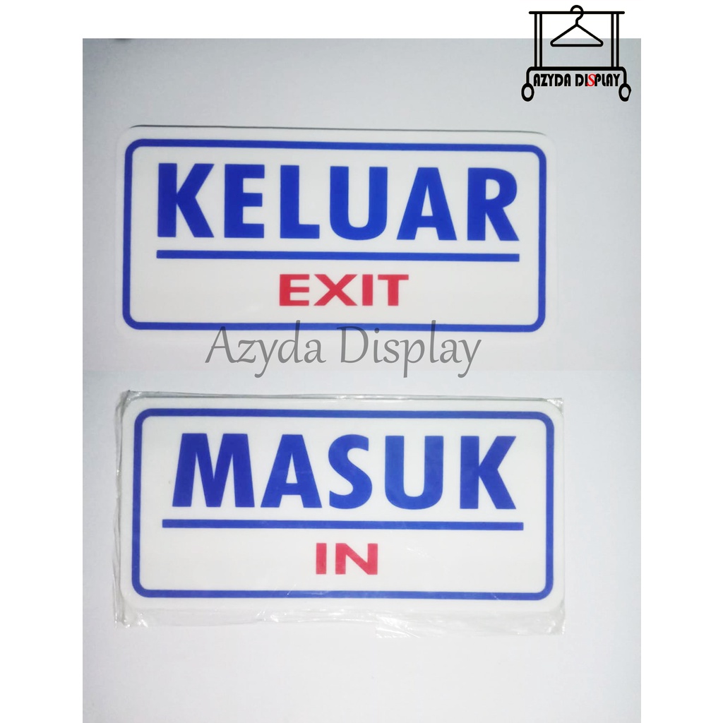 Jual Sign Board Label Akrilik Stiker Plat Petunjuk Tulisan Keluar Masuk ...