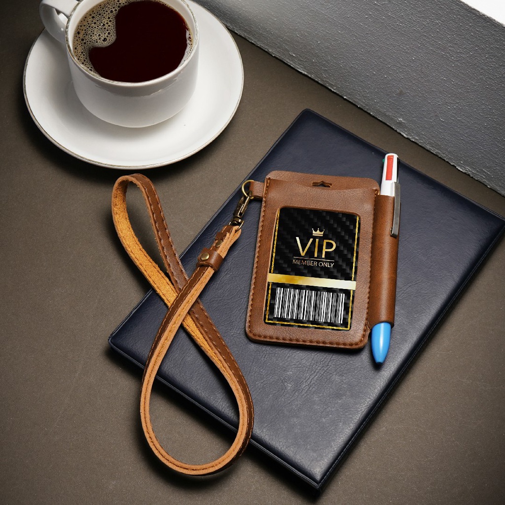 Jual Lanyard Dan Name Tag Id Cardholder Kulit Custom Lanyard Id Card ...