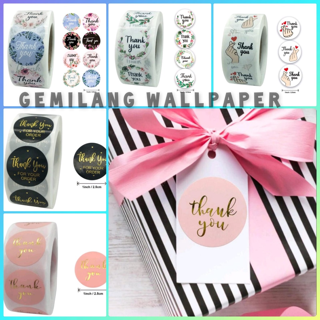 Jual GM- 500PCS STIKER THANK YOU | LABEL THANK YOU | LABEL BELANJA ...