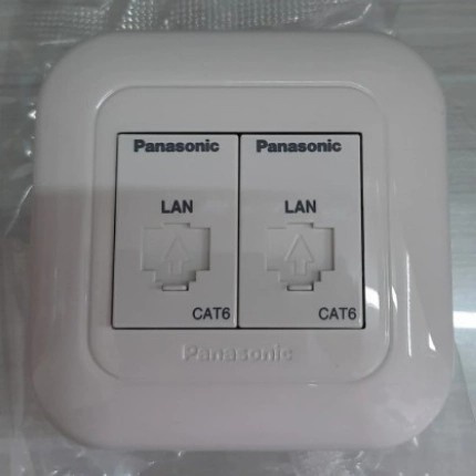 Jual Faceplate Data Lan Cat.6 2 Port Merk Panasonic / Outlet 2 Port ...
