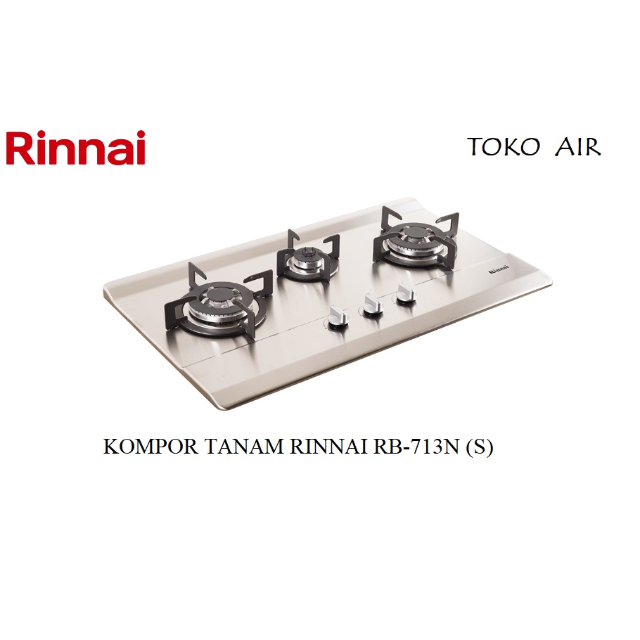 Jual Rinnai Kompor Tanam RB-713N (S) Stainless RB 713 N 3 tungku 70cm | Shopee Indonesia