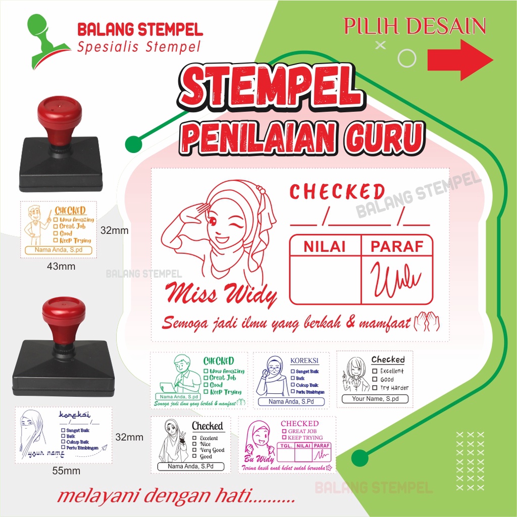 Jual Stempel Nilai Guru Stampel Penilaian Cap Koreksi Stamp Checked Reward | Shopee Indonesia