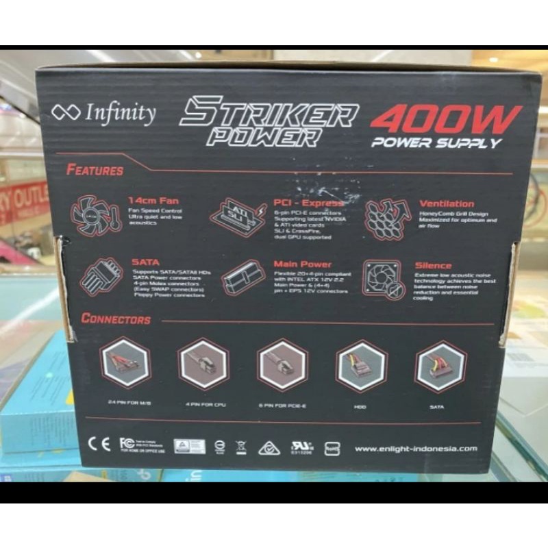 Jual POWER SUPPLY 400 WATT INFINITY 80+ | Shopee Indonesia