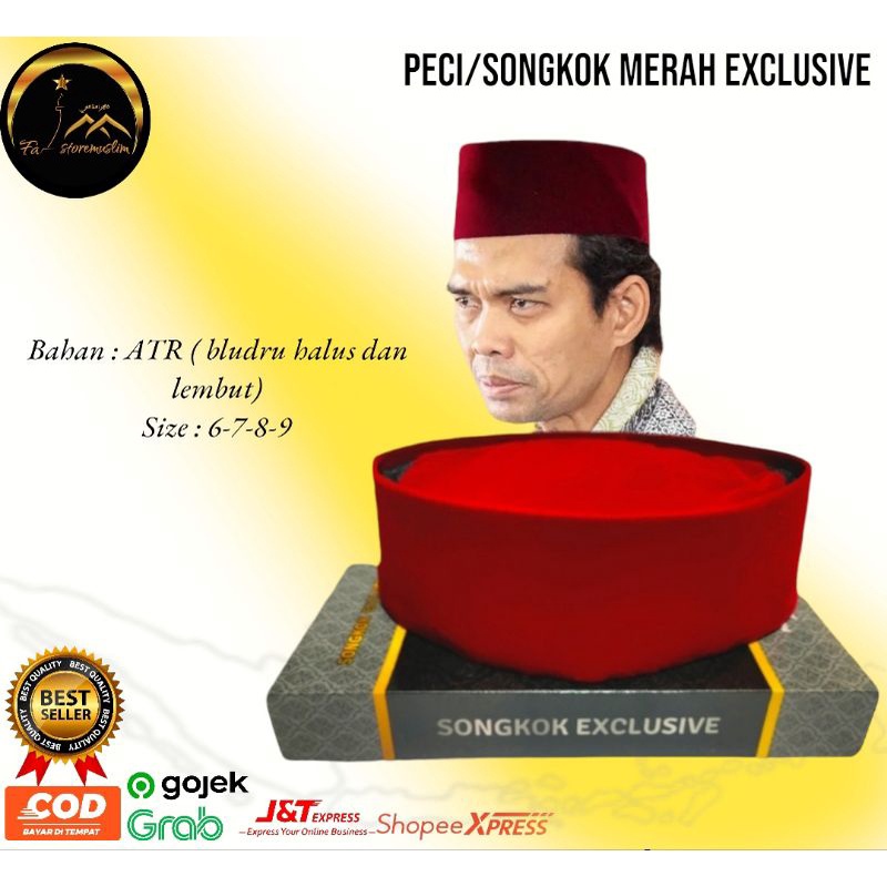 Jual peci/songkok merah exclusive merk alfia | Shopee Indonesia