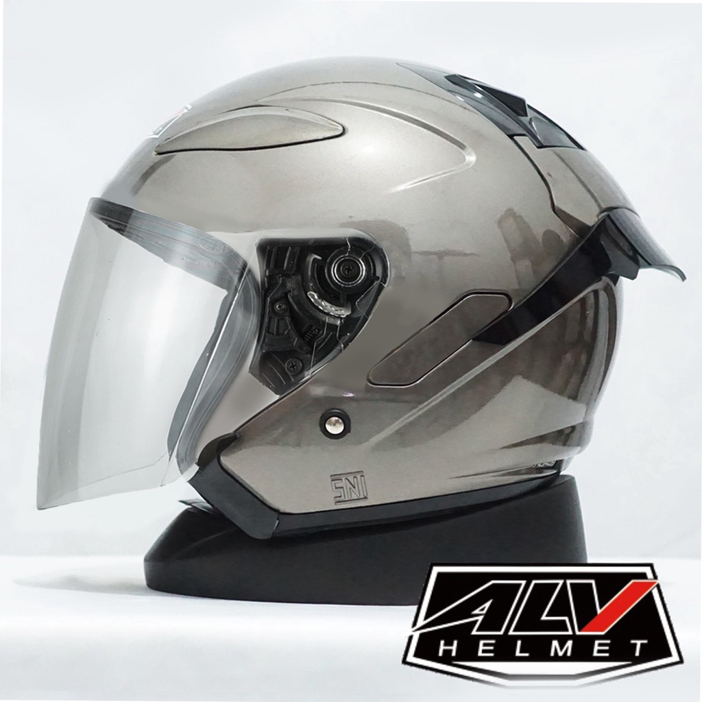 Jual Helm Half Face ALV PUTIH Basic SOLID Kaca Visor Venom Flat Bening ...