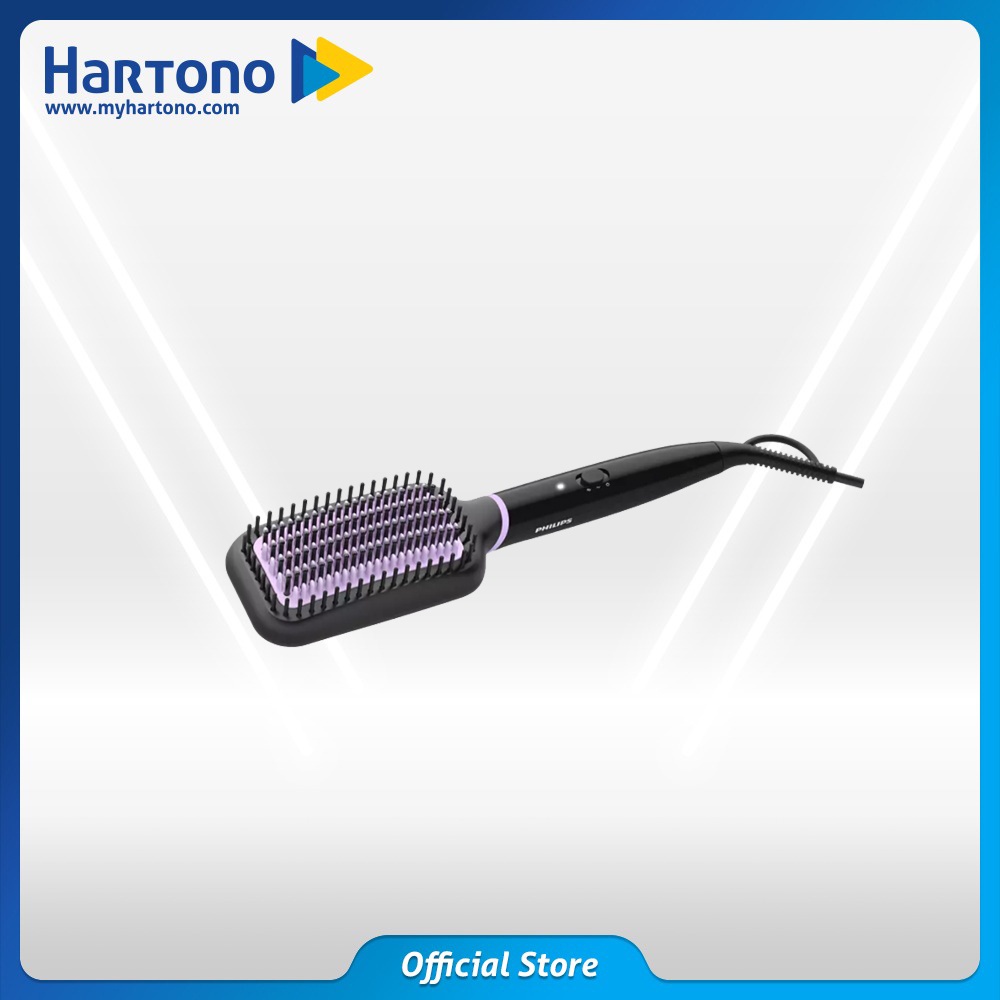 Jual Philips Sisir Pelurus Rambut Brush Hair Straightener BHH880/00 ...