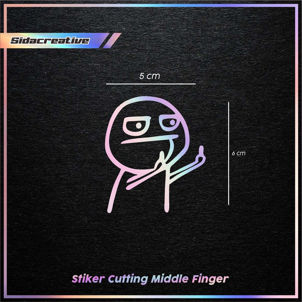 Jual Sticker Cutting Stiker Fucek Middle Finger Animasi Lucu Meme Viral ...