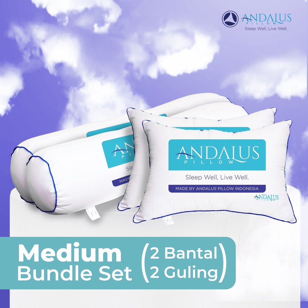 Jual Paket Bundling 2 Set Bantal Guling Tidur Andalus Medium Zipper ...