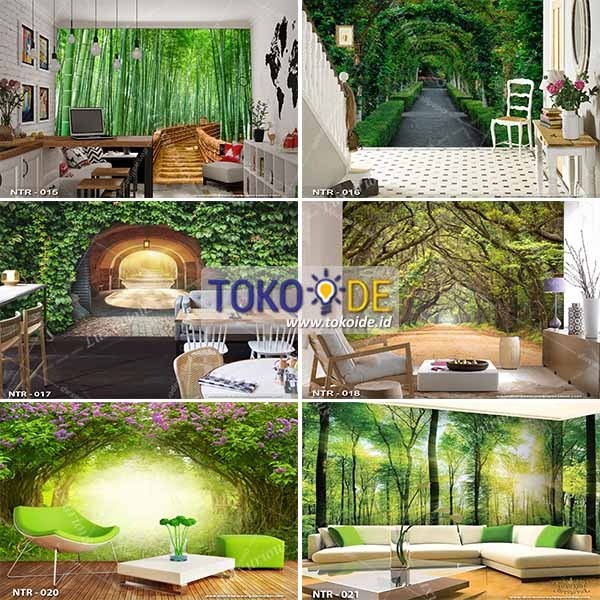 Jual 3D WALLPAPER CUSTOM STICKER PEMANDANGAN HUTAN FOREST BAMBU ...