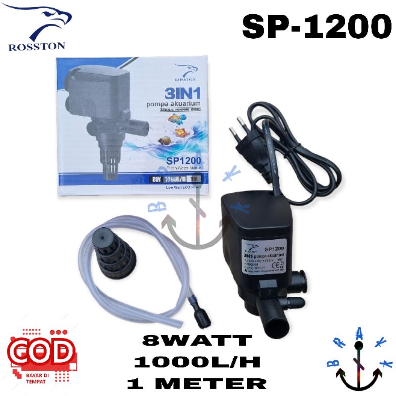 Jual Mesin Pompa Aquarium Filter Air Celup Berkualitas Rosston SP 1200 ...
