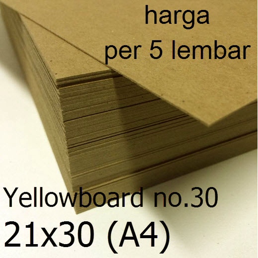 Jual Yellow board no.30 / bot karton hard board - 21x30 (A4) bundling ...