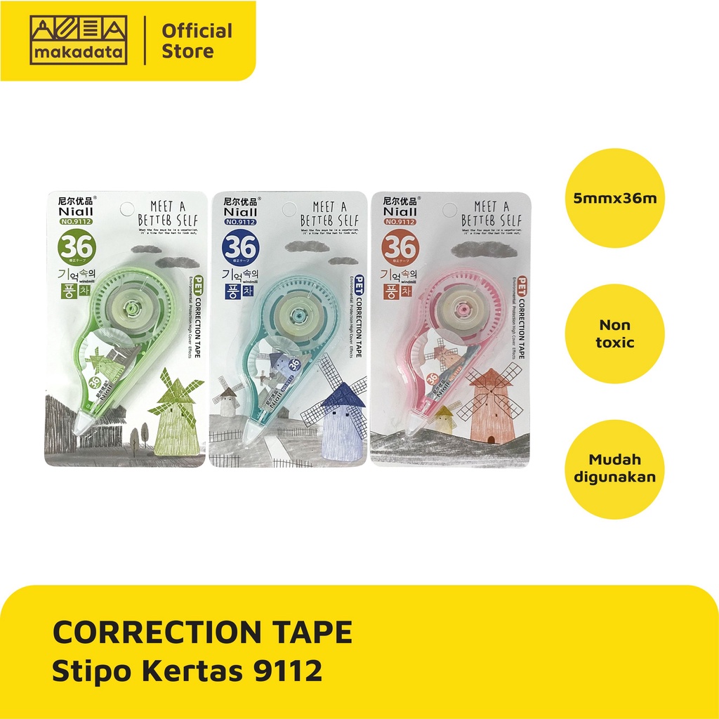 Jual STIPO KERTAS / TIP-EX / CORRECTION TAPE 9112 (1 PCS) MURAH ...