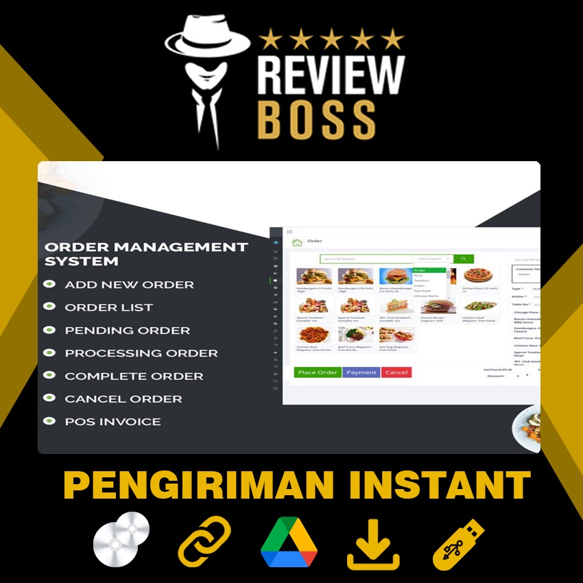 Jual APLIKASI WEB RESTORAN TEMPAT MAKAN LENGKAP ONLINE ORDER POS KASIR & DAPUR CI - INVOICE ...