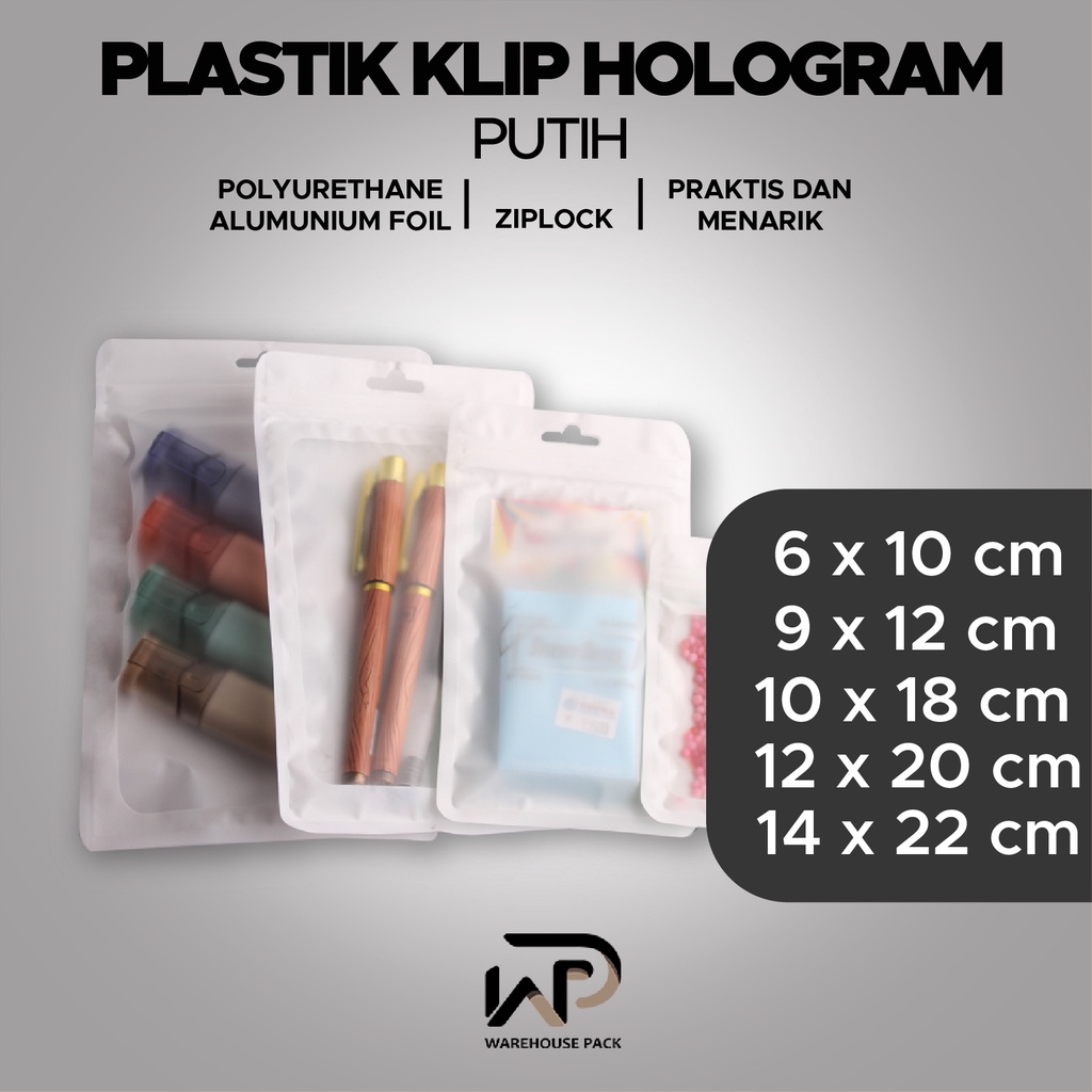 Jual ( 1 PCS ) Plastik Klip Hologram Putih | Ziplock Hologram Oil ...