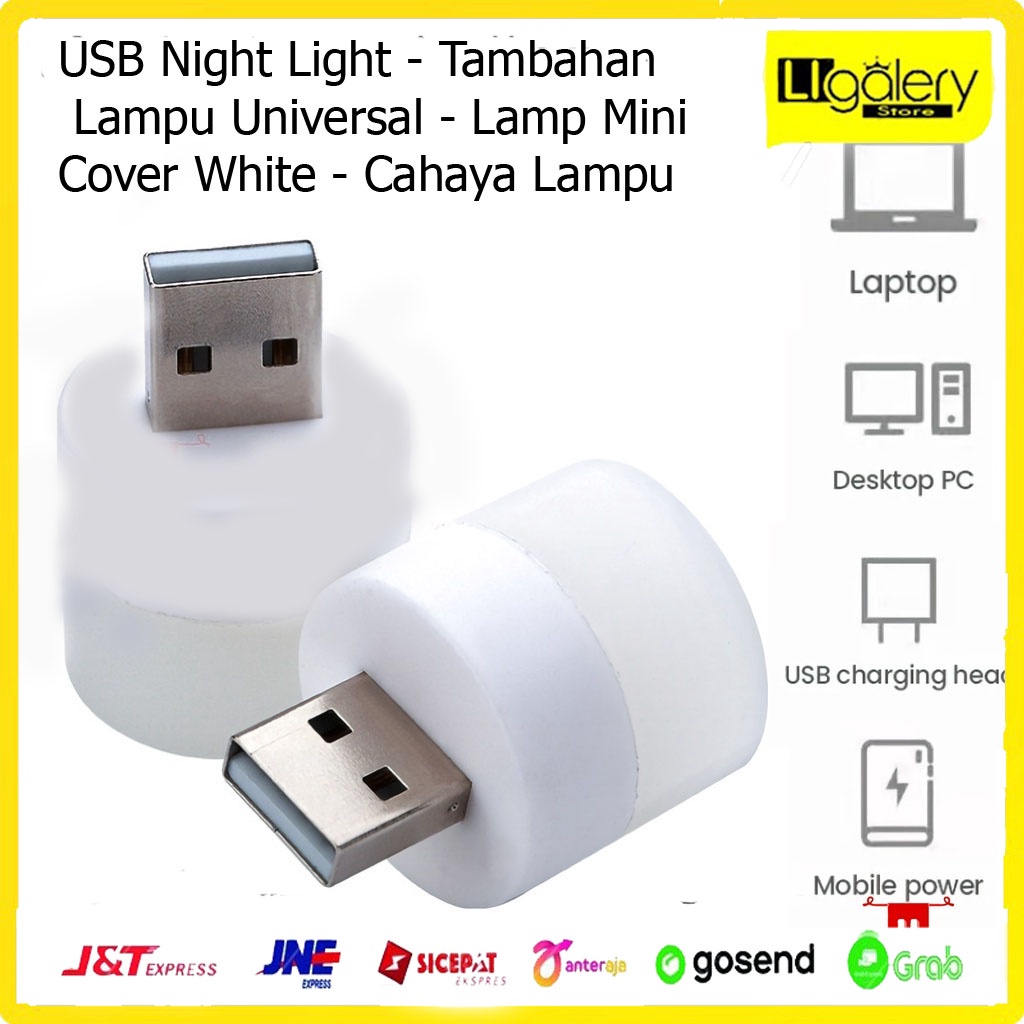 Jual USB Night Light - Tambahan Lampu Universal - Lamp Mini Cover White ...