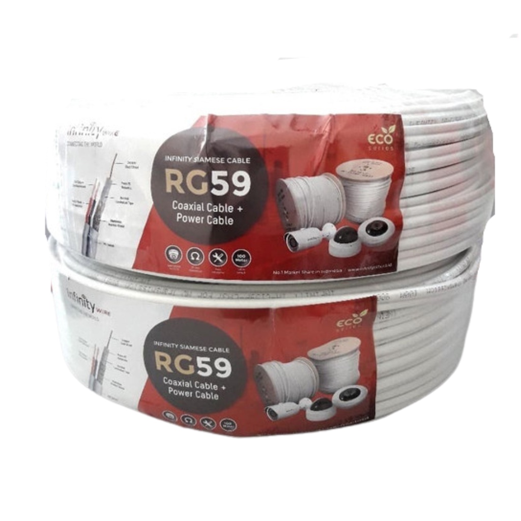 Jual Kabel CCTV RG59 100Meter Infinity Coaxial Cable + Power RG59 ...