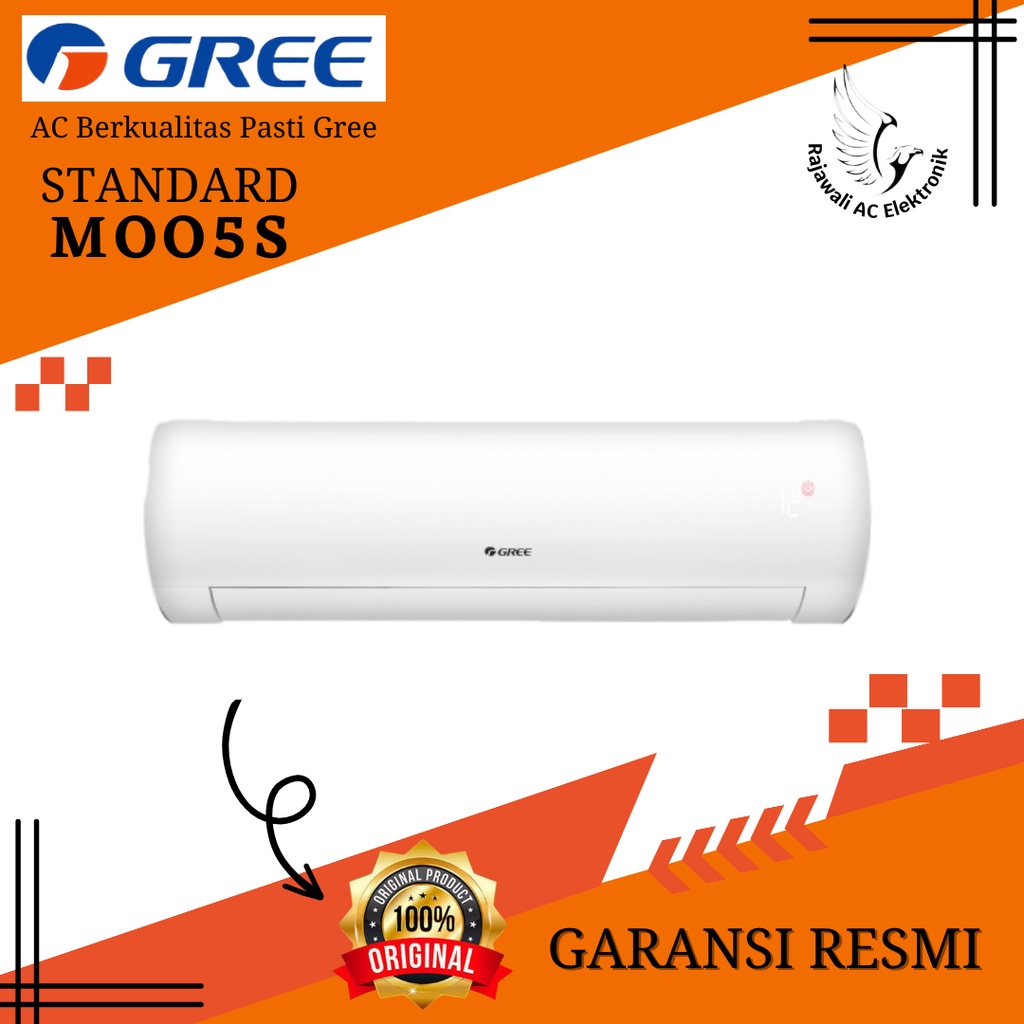 Jual AC Split Wall Gree GWC 05 MOO5/MOO5S Kap. 1/2 PK Standar R32 UNIT ...