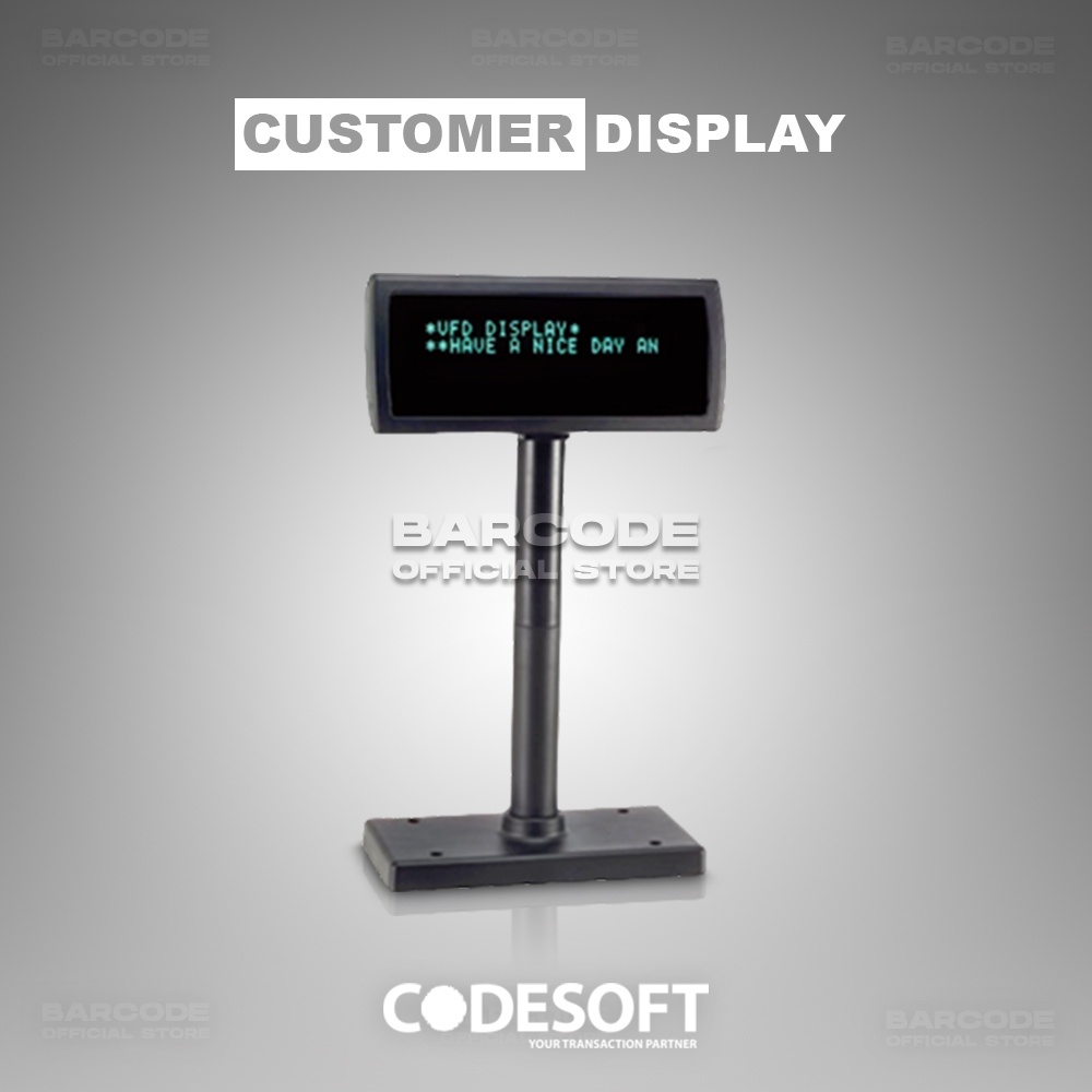 Jual CUSTOMER DISPLAY INDOMARET - POLE DISPLAY CODESOFT VFD 800 - VFD800 USB | Shopee Indonesia