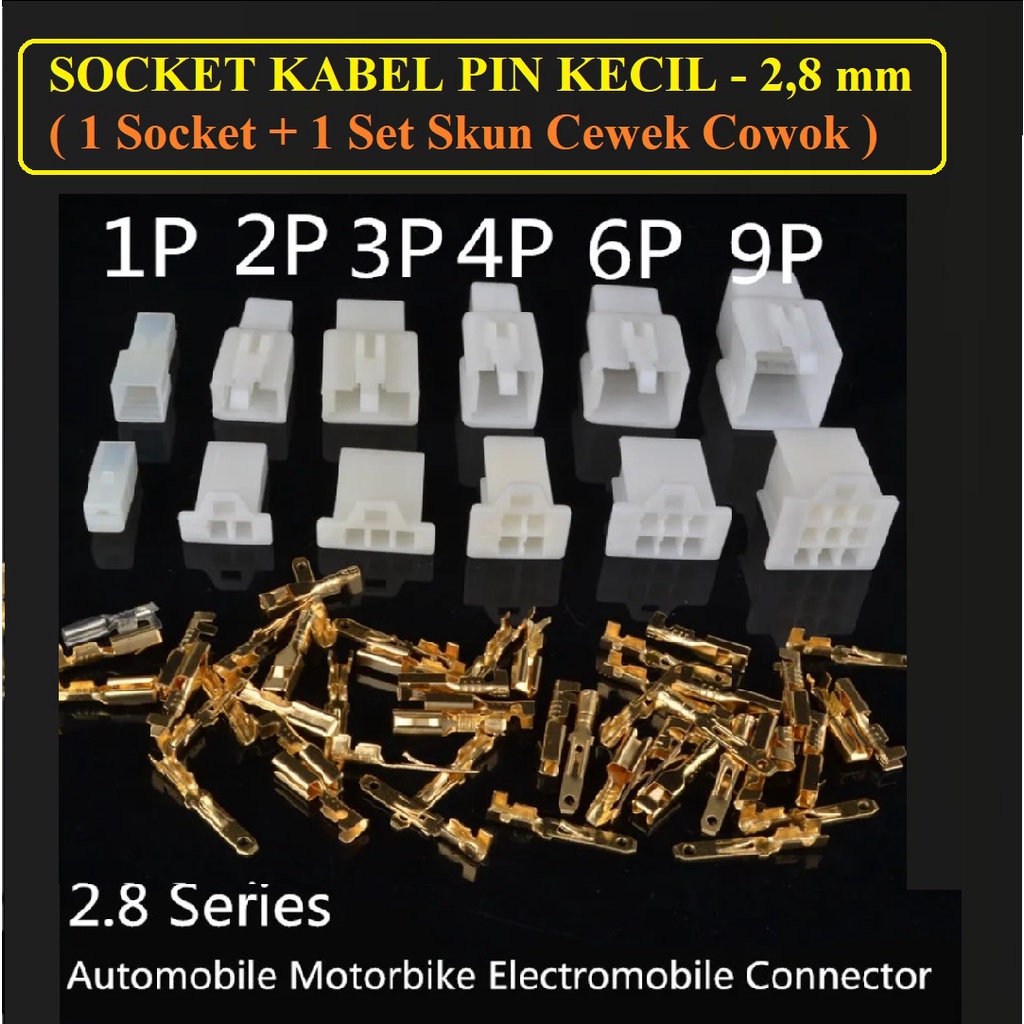 Jual Soket Socket Konektor Kabel 1 2 3 4 6 9 PIN KECIL 1 SET | Shopee ...