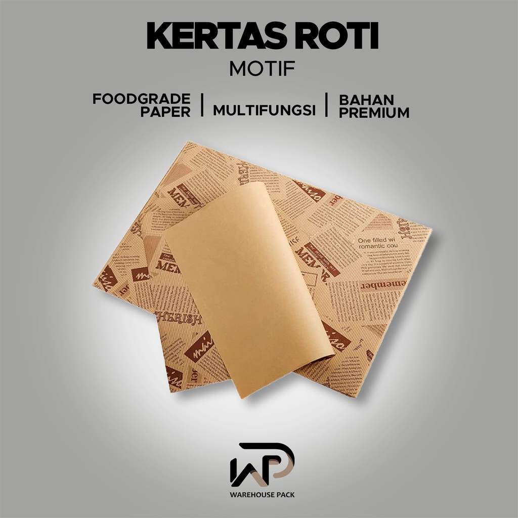 Jual [ 10 LEMBAR ] Kertas Roti Motif 28 x 38 CM | Alas Roti Sandwich ...