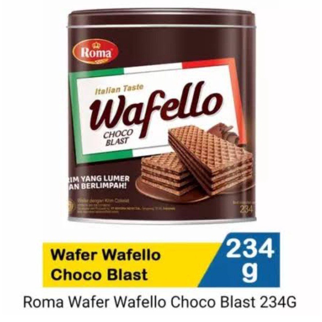 Jual Roma Wafello Coklat Kaleng 234gr - Wafer Kaleng Murah | Shopee ...