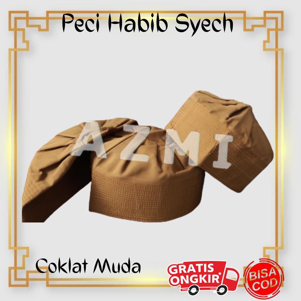 Jual Peci Rempel Ijazi Coklat Muda / Peci Habib Syech / Peci Bahan Solo ...