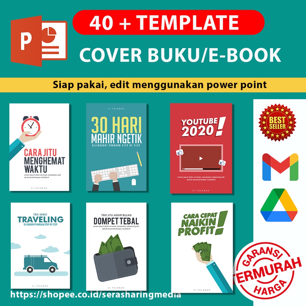 Jual 40 Template Cover buku Format Powerpoint PPT Siap Edit | Shopee ...