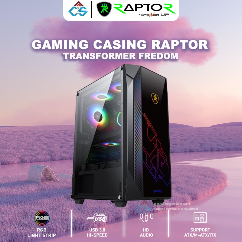 Jual Casing Gaming Power Up Raptor Transformers Freedom Black - Casing ...