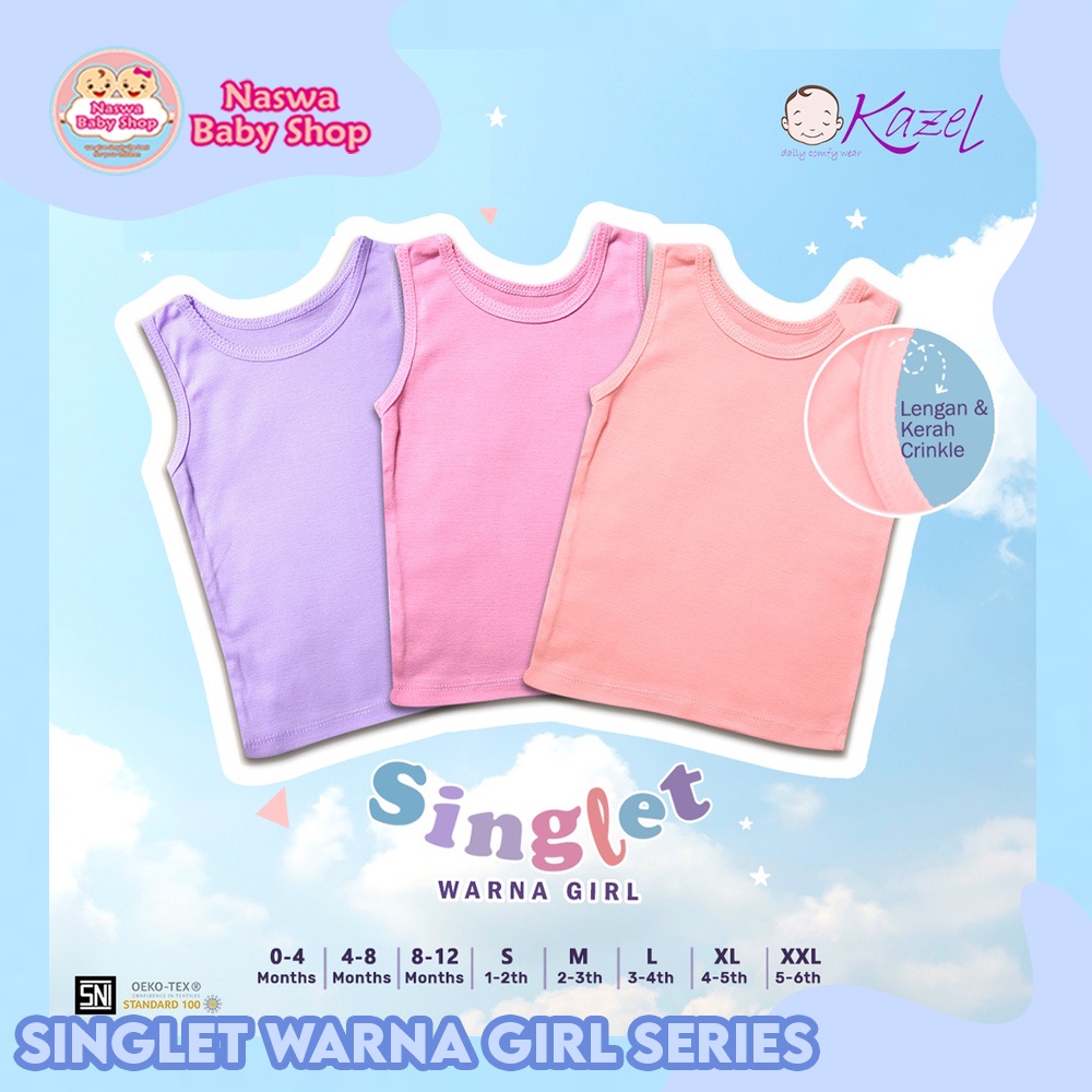 Jual Kazel Singlet Cewek Polos Warna 1-5 Tahun | Shopee Indonesia