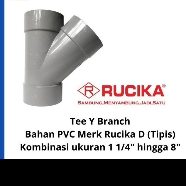 Jual Tee Y Rucika 2" inch 45 derajat PVC | Shopee Indonesia