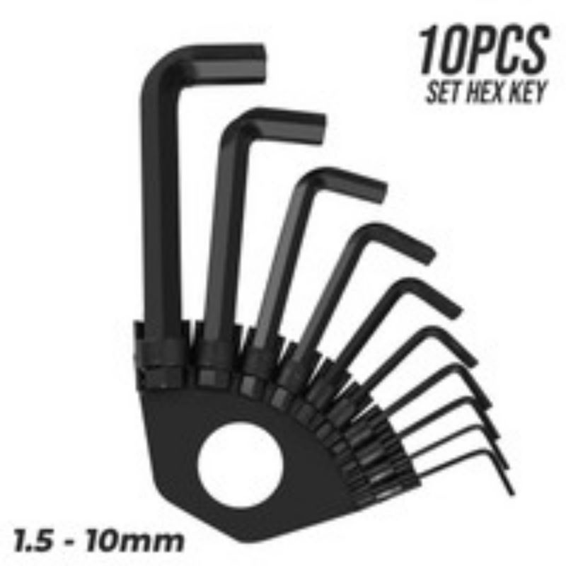 Jual KOM 2HI Kunci L Set 10in1 Hex Key Ring 10 In 1 1.5mm 2mm 2,5mm 3mm ...