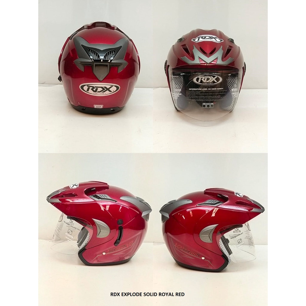 Jual Helm Half Face RDX Explode V2 solid Double visor Size M, L, XL(SNI) | Shopee Indonesia