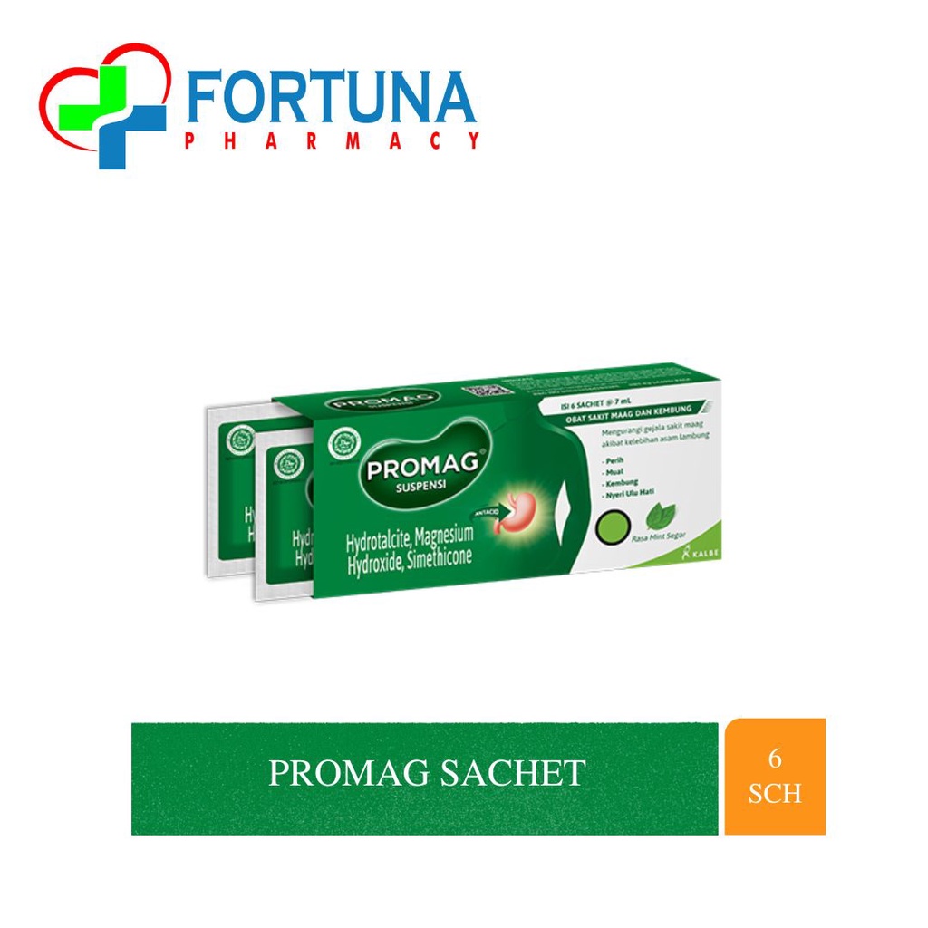 Jual Promag Cair (Suspensi) Obat Maag dan Kembung 1 Box @ 6 Sachet ...