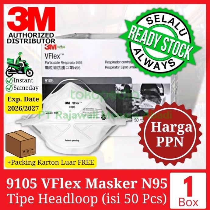 Jual 3M Masker 9105 VFlex N95 NIOSH (1 Box isi 50 Pcs) | Shopee Indonesia