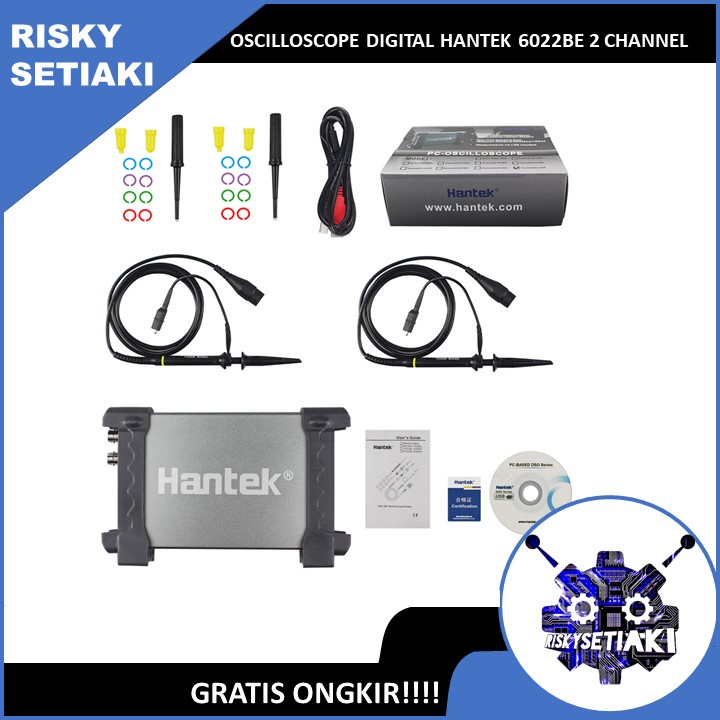 Jual OSCILLOSCOPE DIGITAL HANTEK 6022BE 2 CHANNEL 20MHZ USB PC ...